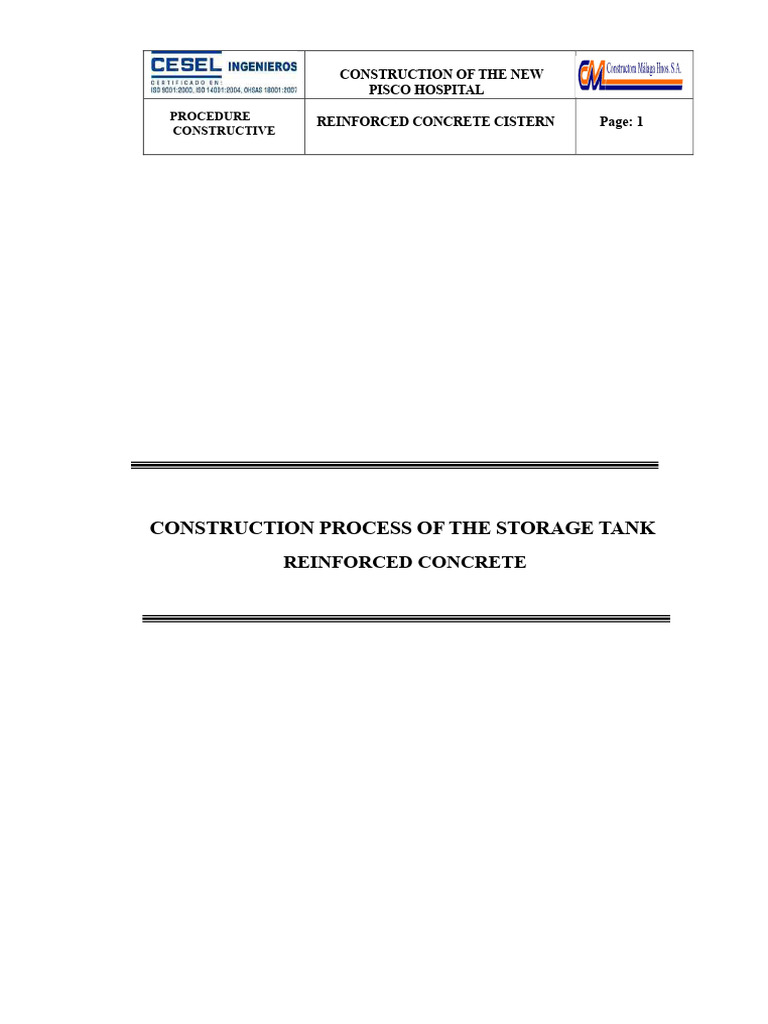 Reinforced Concrete Tank | PDF | Concrete | Civil Engineering