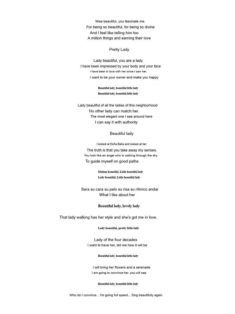 Lady Beautiful - Bobby Valentin | PDF