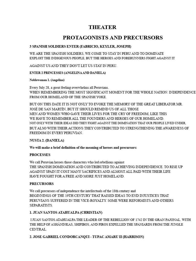 Theatre Proceres and Precursors | PDF | Spanish Colonization Of The ...