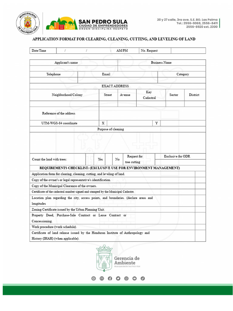 Land Clearing and Leveling Application Form | PDF