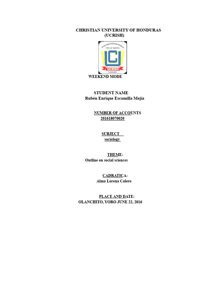 Outline On Social Sciences | PDF