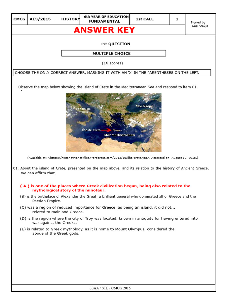 History Exam Answer Key for 6th Grade | PDF | Roman Empire | Ancient Rome
