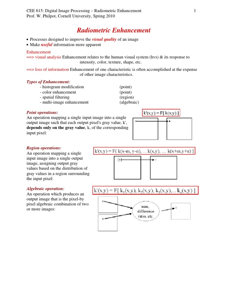 Radiometric Enhancement | PDF | Artistic Techniques | Computer Vision