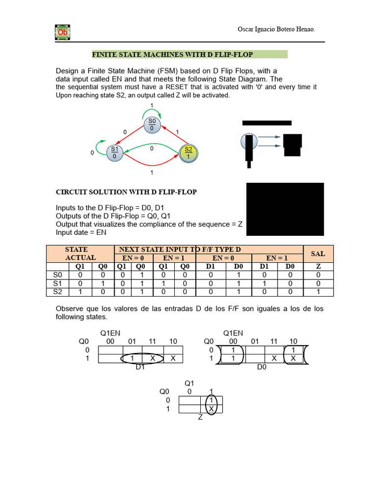 D Flip-Flop State Machine | PDF | Computer Programming | Electrical ...