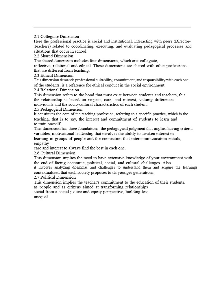 The Dimensions of The Teaching Profession | PDF