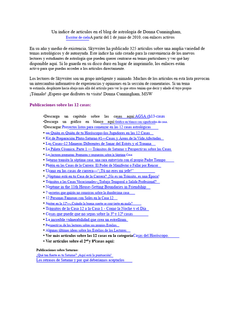 Artículos Astrológicos de Donna Cunningham | PDF | Astrología | Neptuno