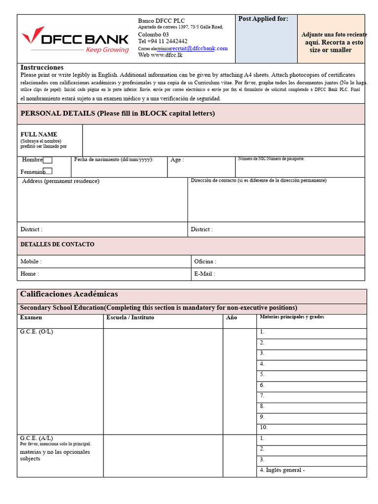 Aplicación Del Banco DFCC | PDF