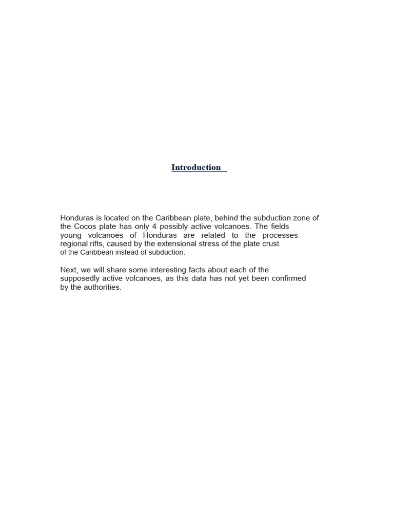 Volcanoes in Honduras. | PDF | Volcano | Geological Processes