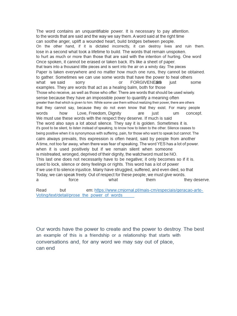 The Power of Words in Communication | PDF