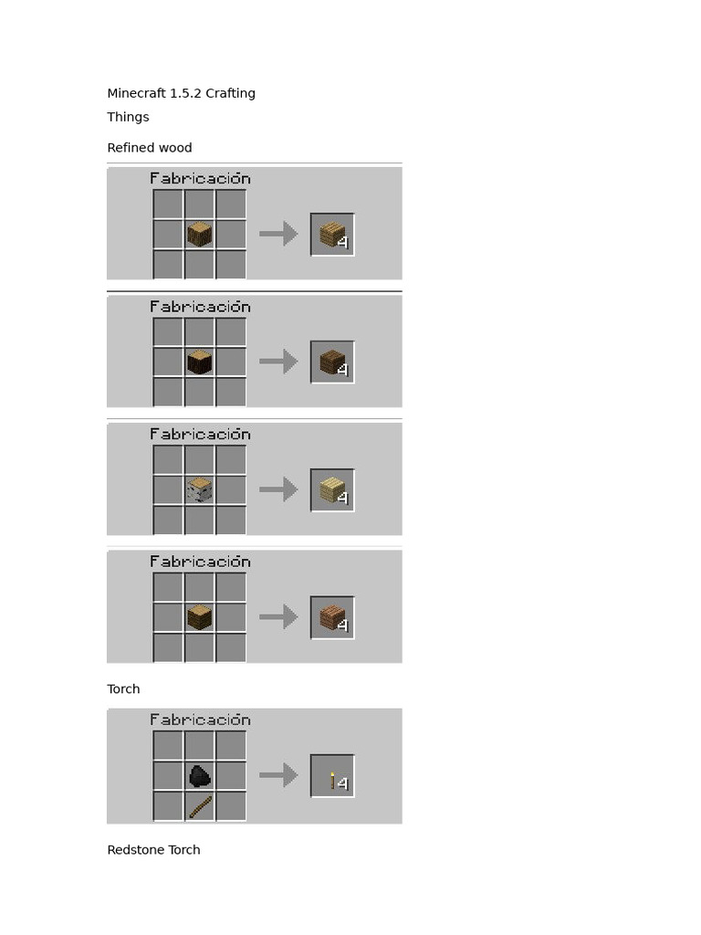 Minecraft Crafting | PDF