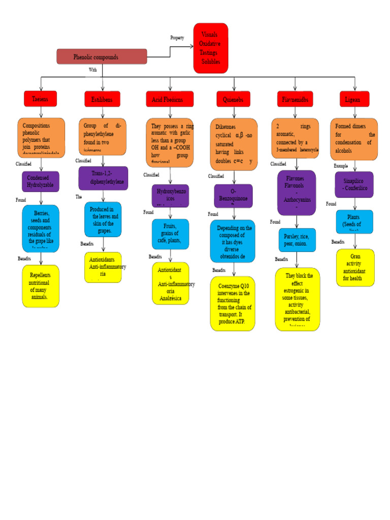 Concept Map - Phenolic Compounds | PDF | Phenolic Content In Wine ...
