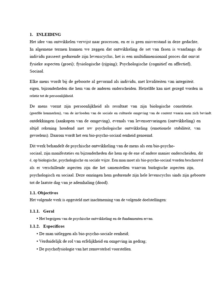 De Psychische Ontwikkeling en Het Menselijk Bewustzijn | PDF