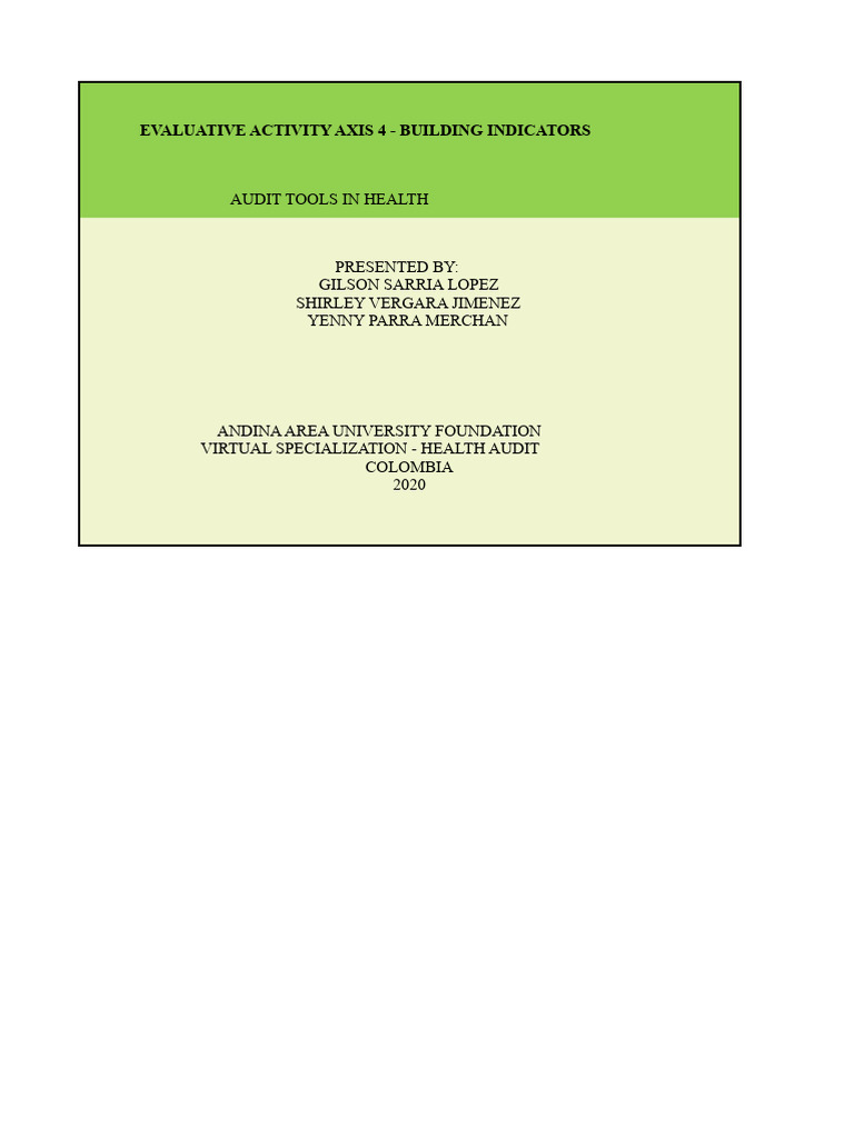 Axis 4 Tools - Building Indicators | PDF | Surgery | Patient