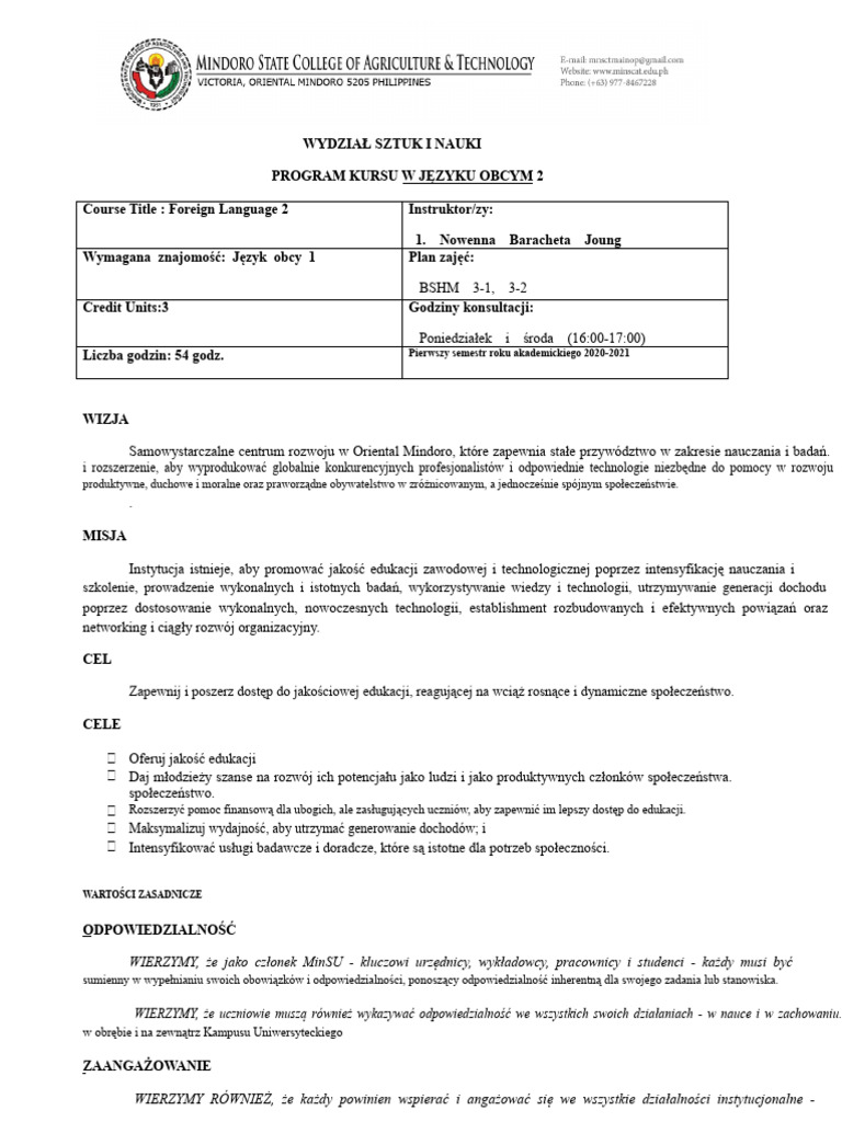 Język Obcy 2 | PDF