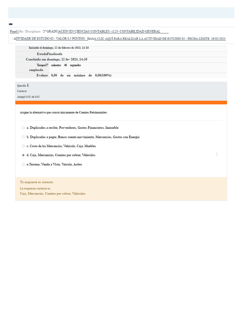 2 GRADUACIÓN EN CIENCIAS CONTABLES - 1123 - CONTABILIDAD GENERAL 0,5 Actividad 02 | PDF ...
