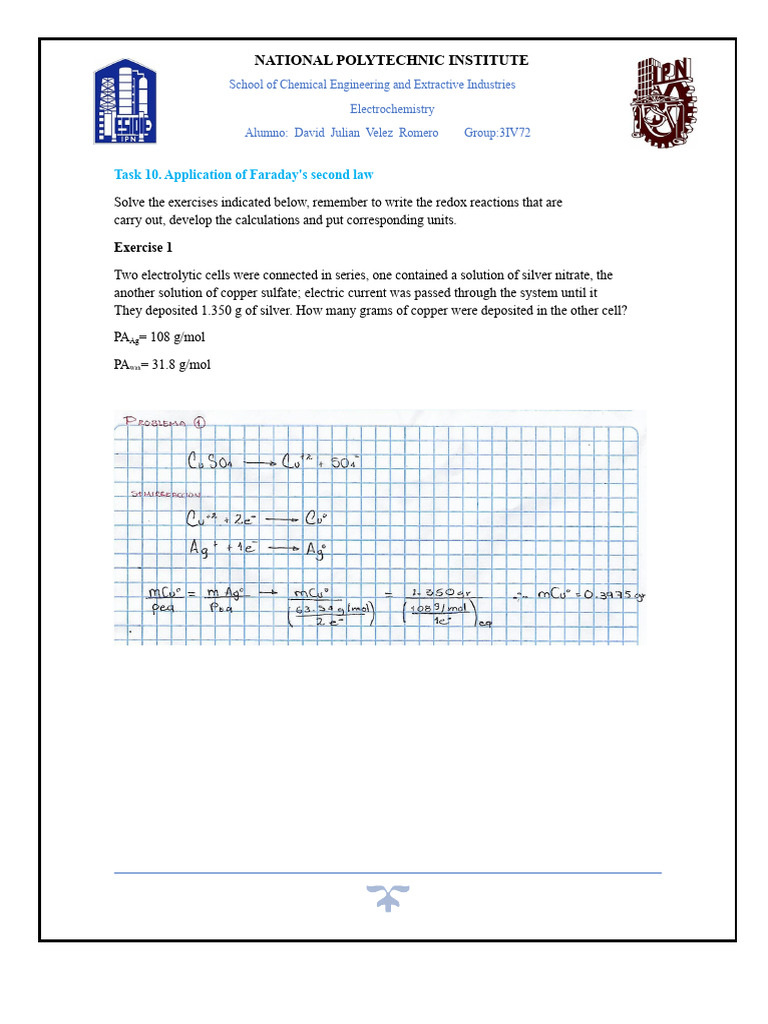 Exercises On Faraday's Second Law | PDF