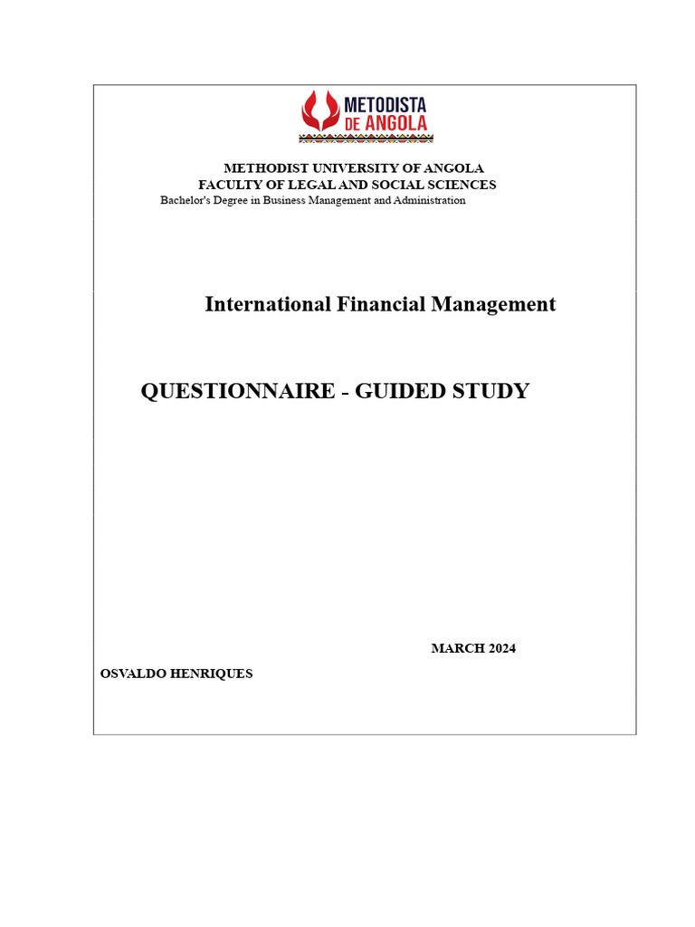 International Financial Management Questionnaire | PDF | Globalization ...