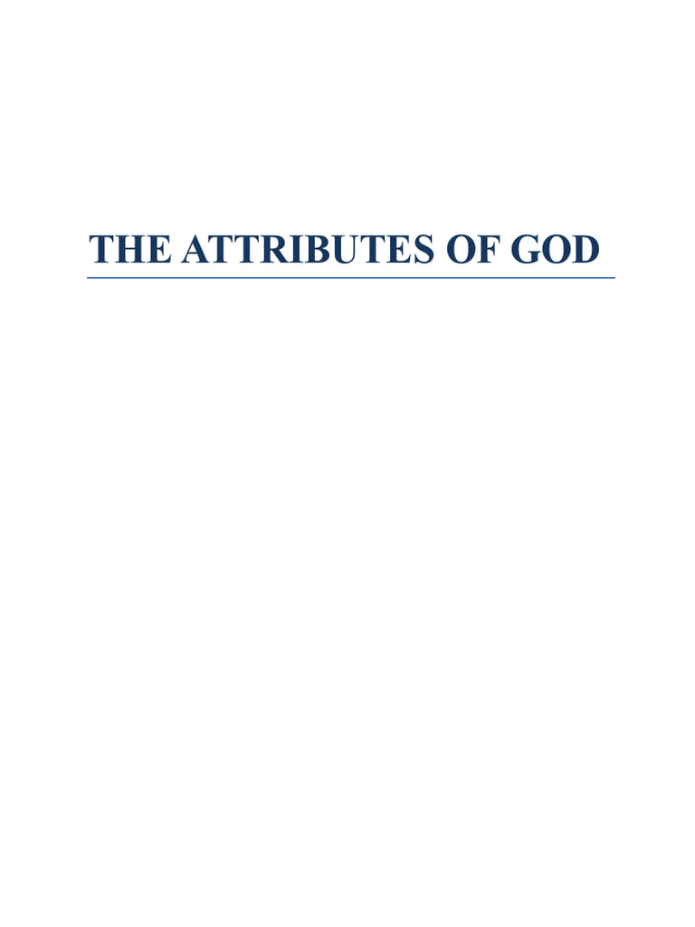 The Attributes of God | PDF | God | Genesis Creation Narrative