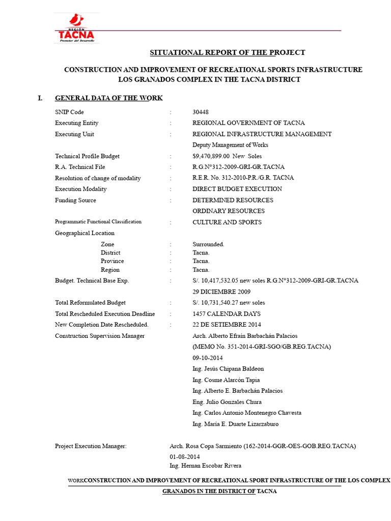 Situational Report of Work | PDF | Expense | Infrastructure
