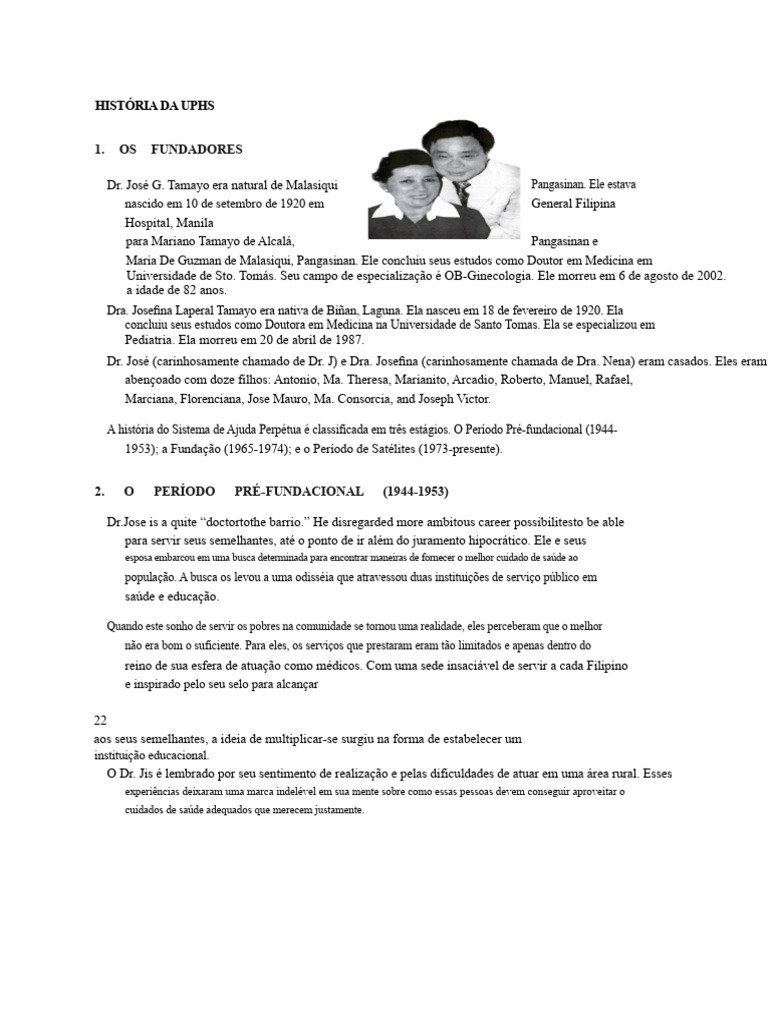 História Da Uphs | PDF | Hospital | Manila