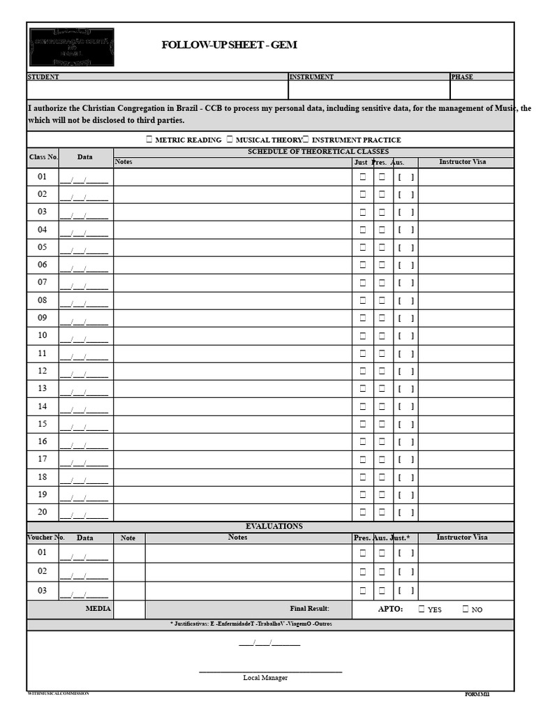 10 Monitoring Form - GEM - Rev LGPD | PDF