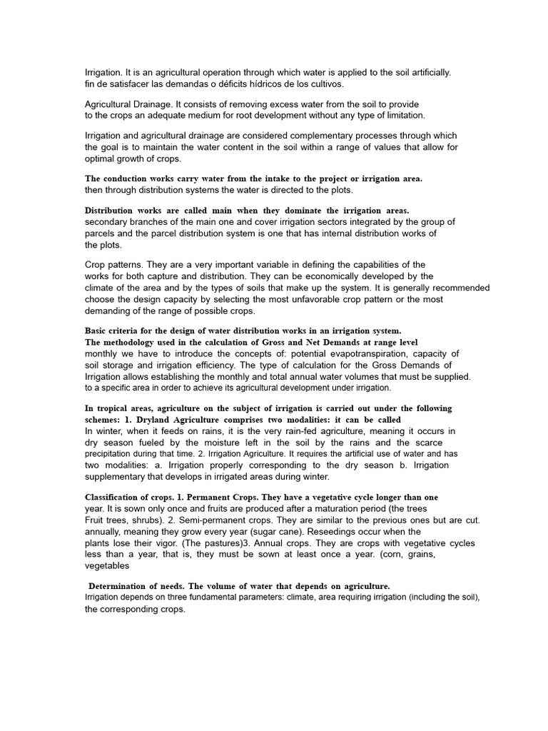 Theory of Irrigation and Drainage | PDF | Soil | Earth Sciences