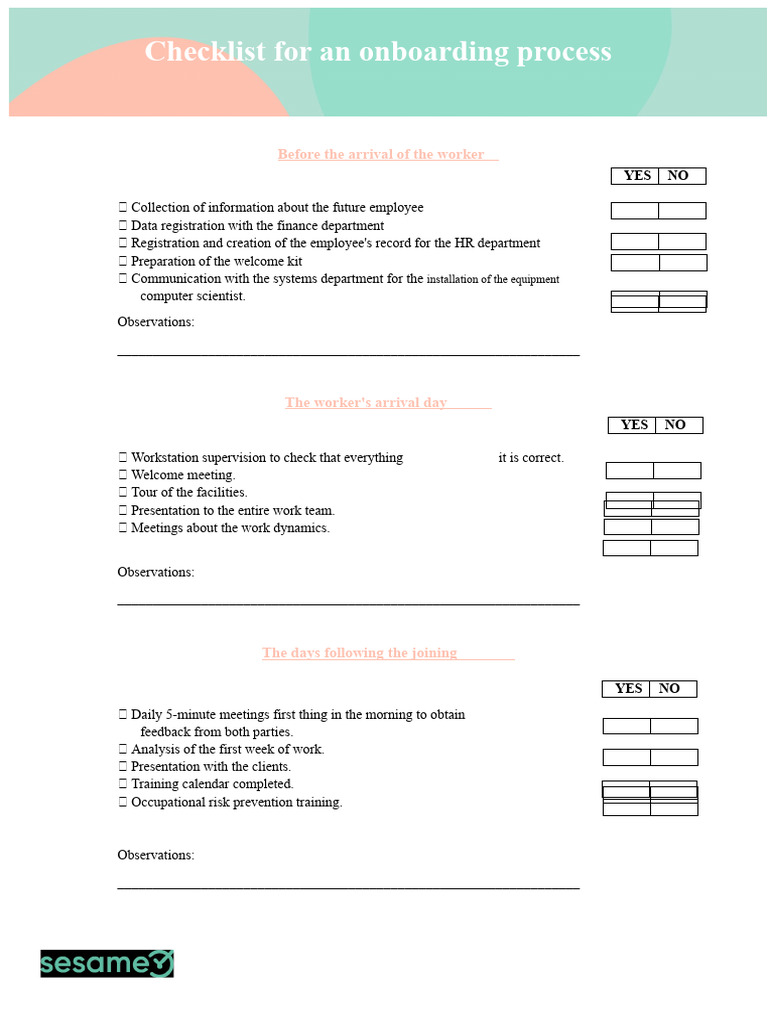 Onboarding Process Checklist | PDF