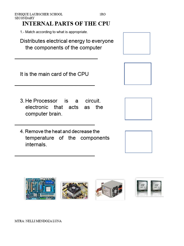 Internal Parts of The CPU | PDF