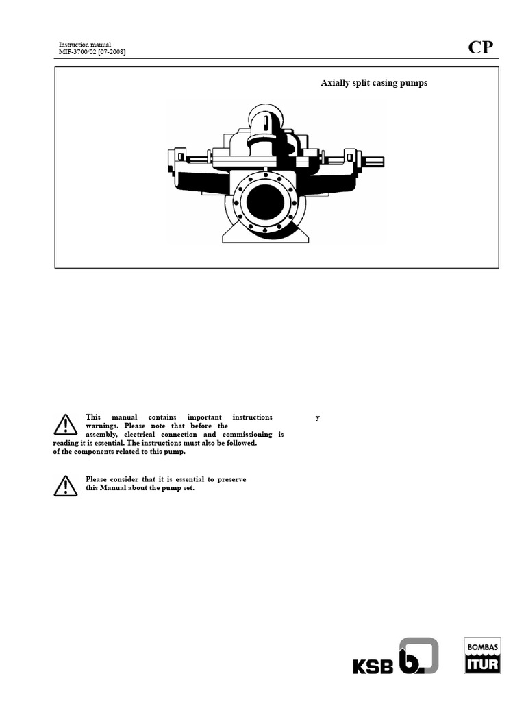 KSB Axial Pump Maintenance Manual | PDF | Pump | Pipe (Fluid Conveyance)