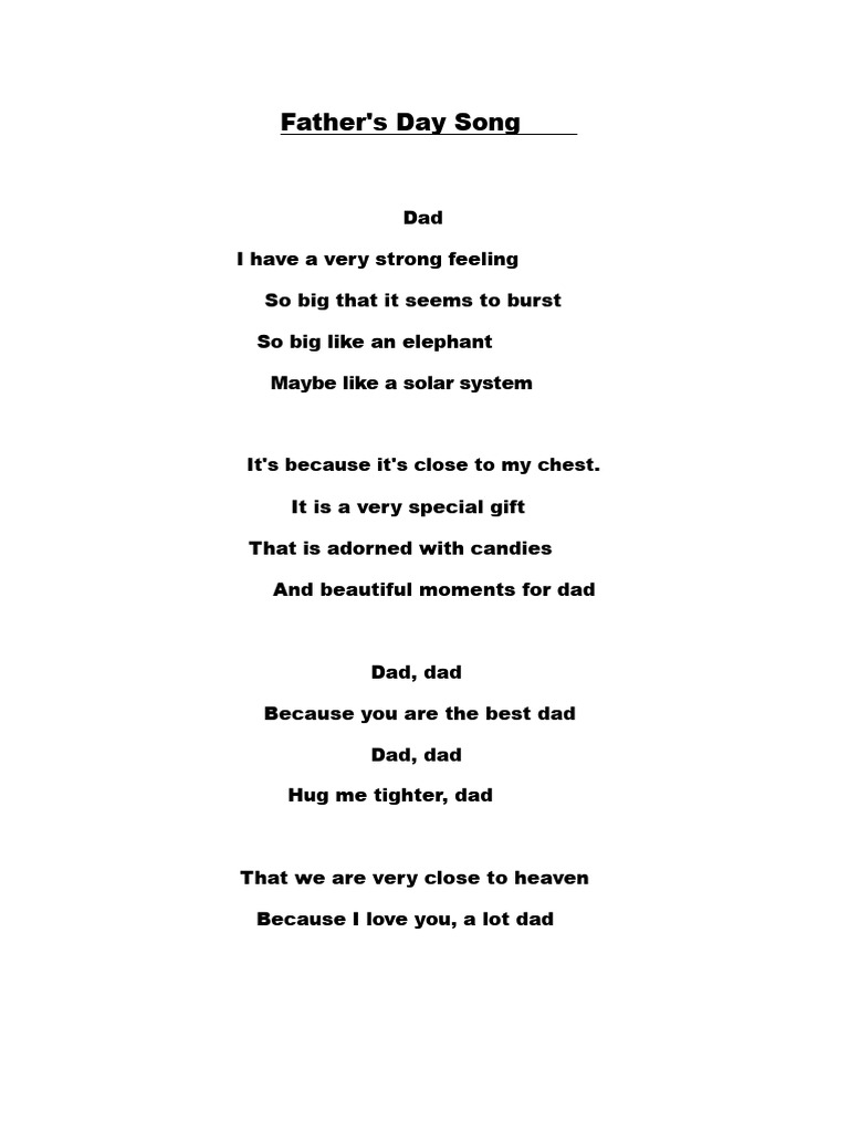 Heartfelt Father's Day Song Lyrics | PDF