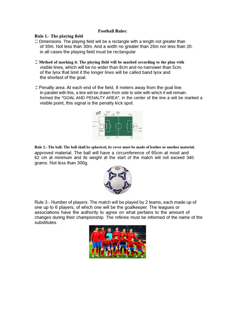 Football Rules and Regulations Overview | PDF | Ball Games ...