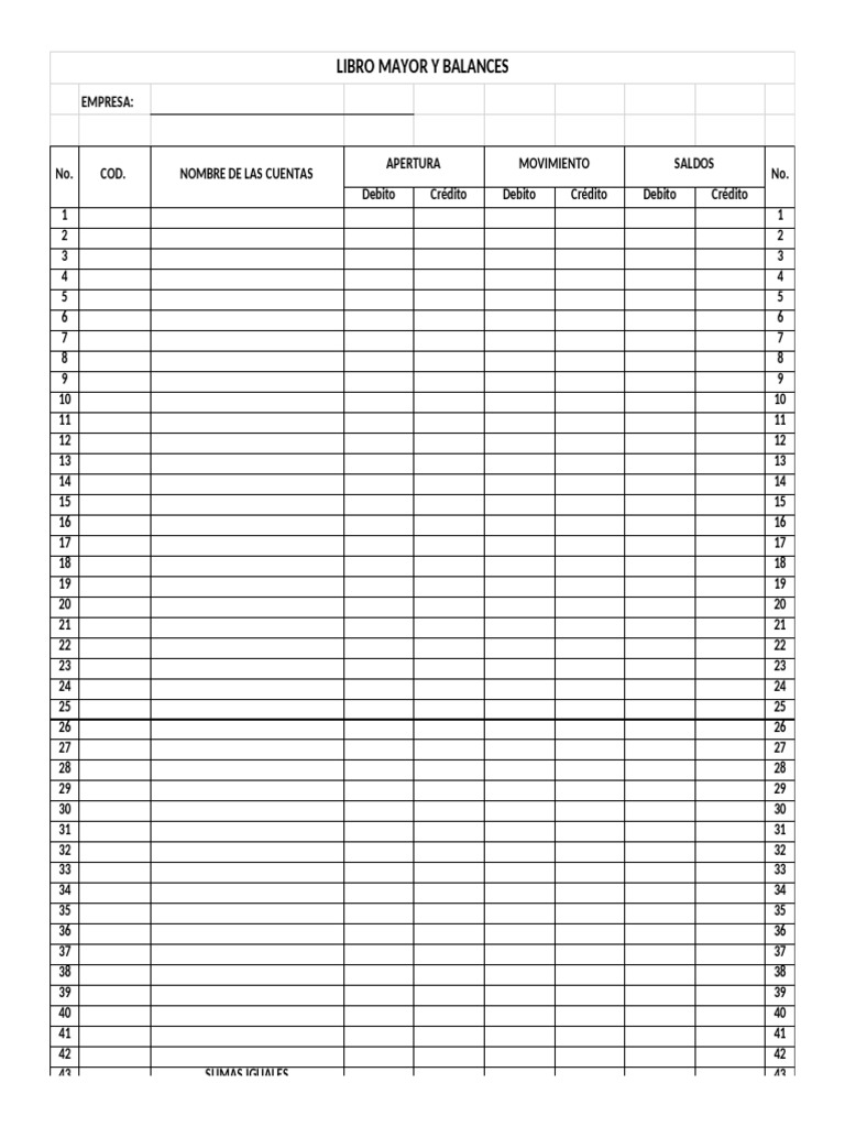 Formato Libro Mayor y Balance | PDF