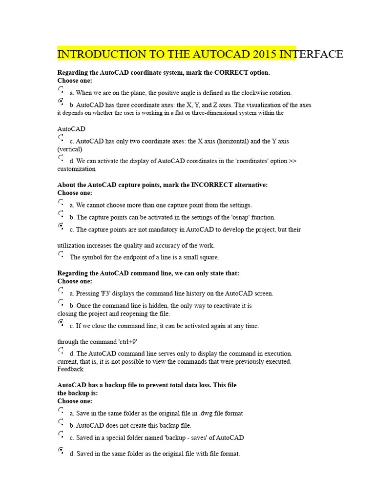 Exercises For Fixation Introduction To AutoCAD 2D | PDF | Icon ...
