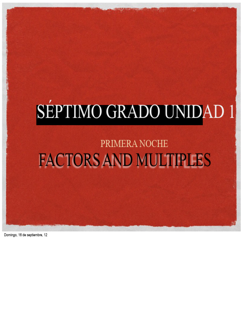 Factores y Múltiplos en Séptimo Grado | PDF | Teoría de los números ...