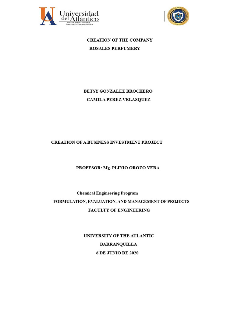 Creation of The Company | PDF | Perfume | Risk