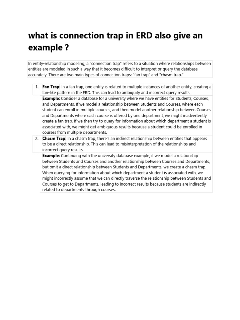 Understanding Connection Traps in ERD | PDF