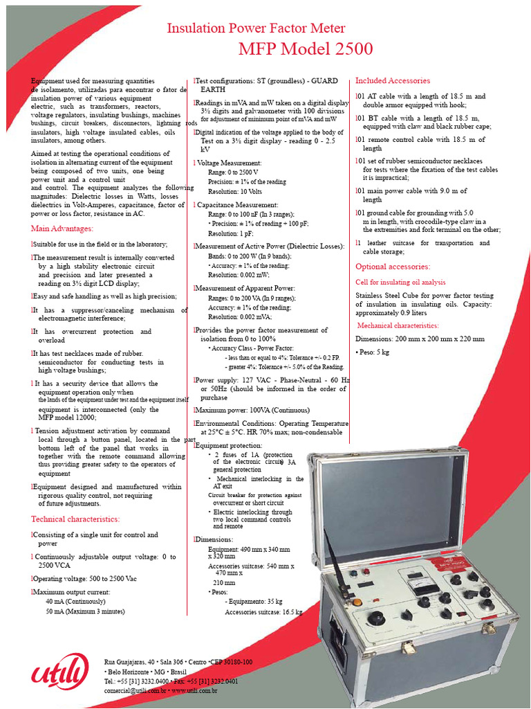 Power Factor Meter Isolation MFP 2500 Utili | PDF | Insulator ...