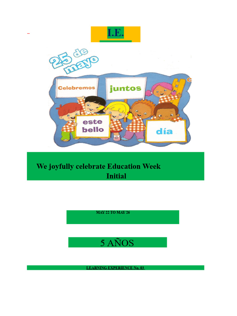 Sessions of The Early Childhood Education Week | PDF | Teachers | Drawing