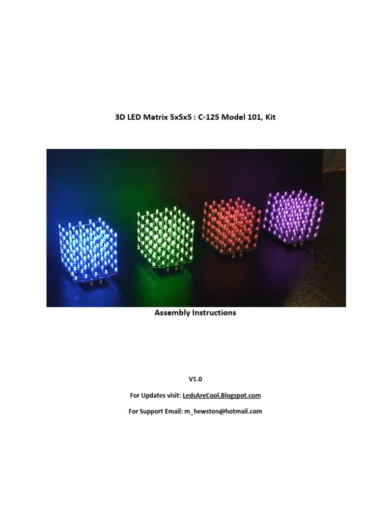 3D LED Matrix 5x5x5 Kit Instructions | PDF | Printed Circuit Board ...