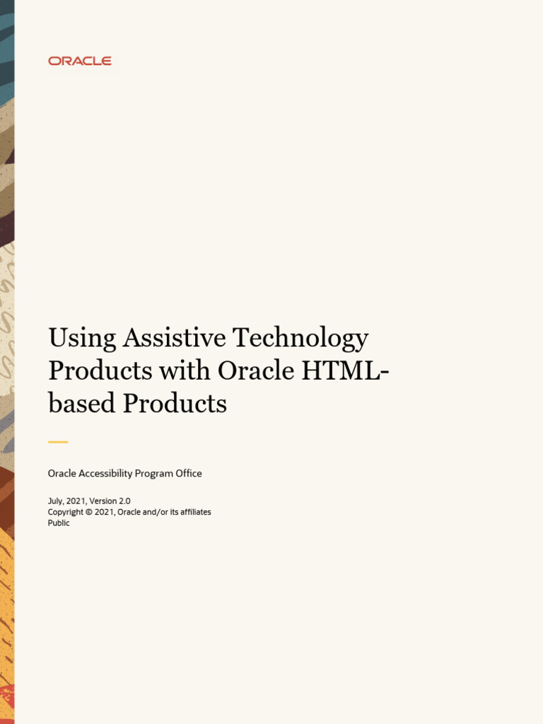 Oracle HTML Products Accessibility Guide | PDF | Cursor (User Interface ...