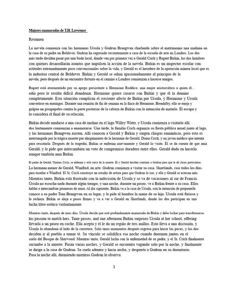 Mujeres Enamoradas de T.H. Lawrence | PDF | Nihilismo | Amor