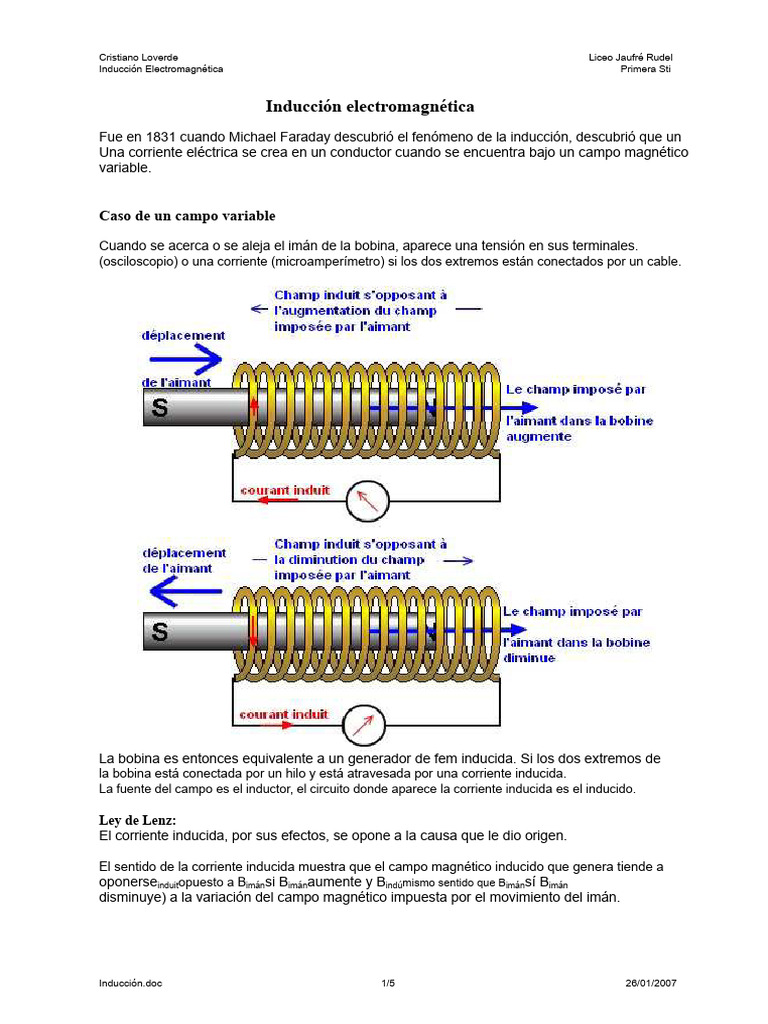 Inducción Electromagnética | PDF | Inducción electromagnética | Inductor