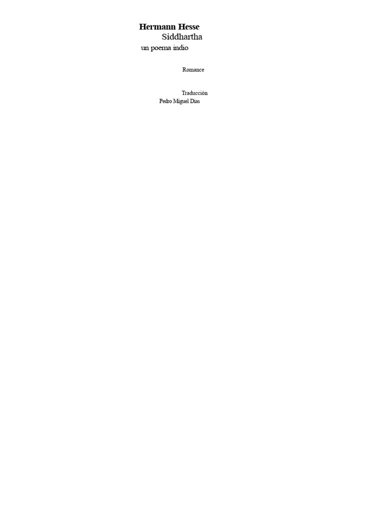 Hermann Hesse - Siddhartha | PDF | Espiritualidad