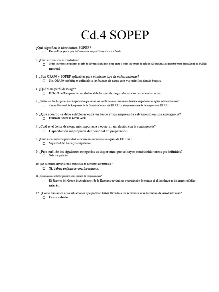 Cd.4 SOPEP | PDF