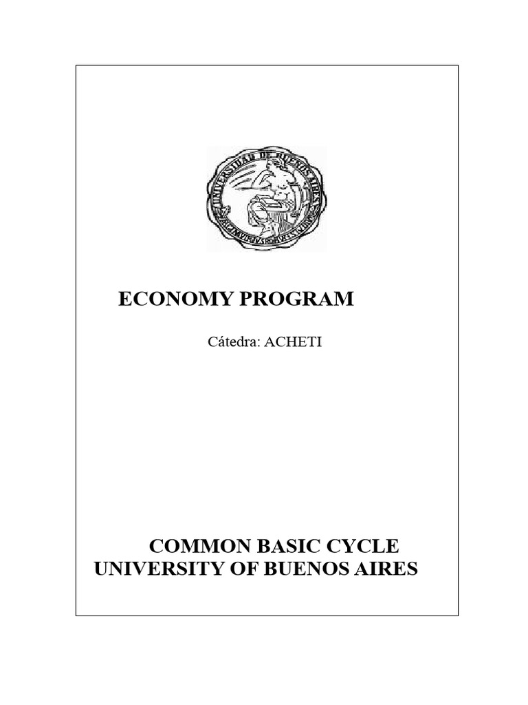 Economics Program Acheti Chair-CBC | PDF | Economics | Microeconomics