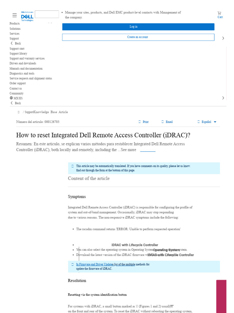 How To Reset Integrated Dell Remote Access Controller (iDRAC) - Dell ...