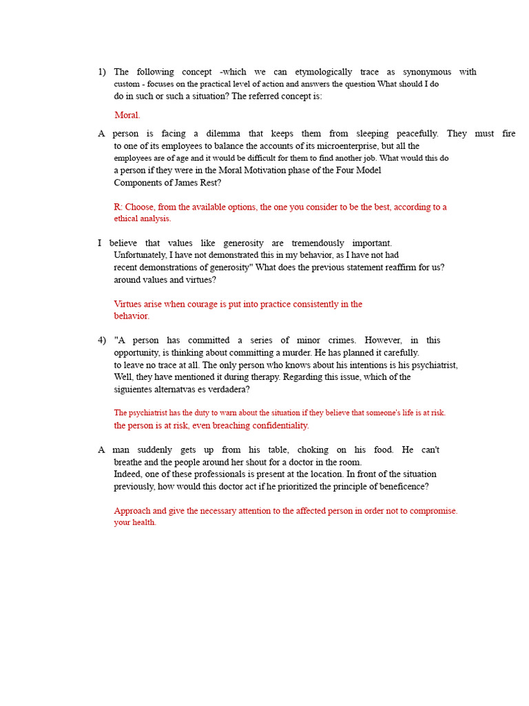 Summary Exam Ethics RV-1 | PDF | Autonomy | Value (Ethics)