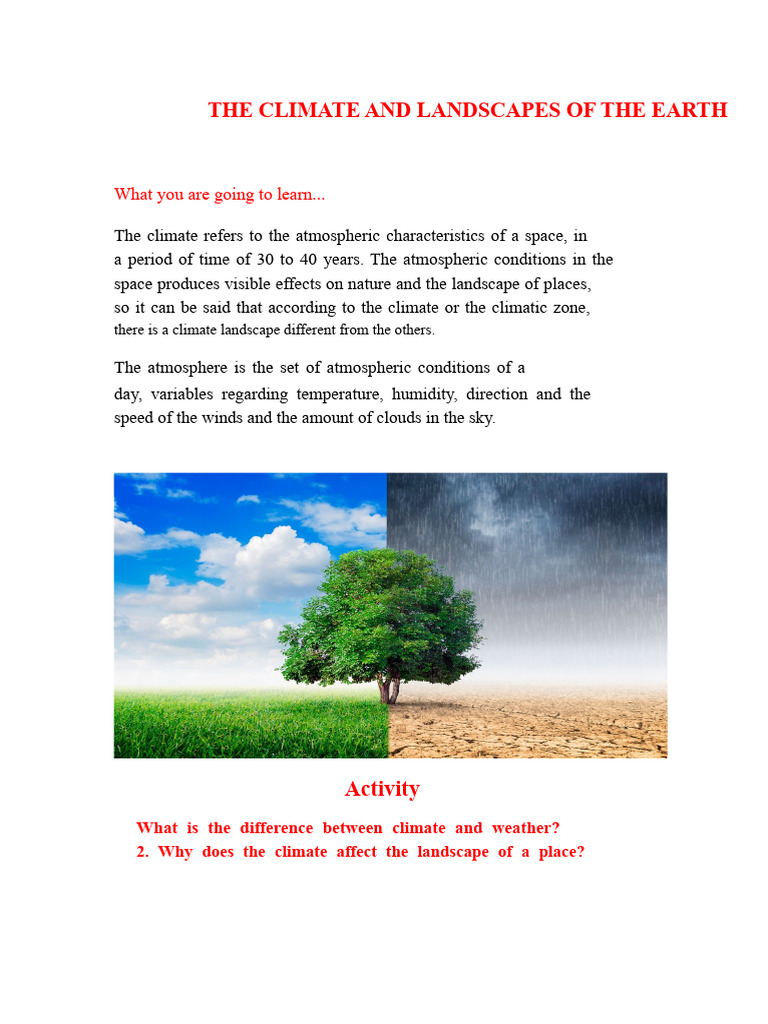 The Climate and Landscapes of Earth 6° | PDF