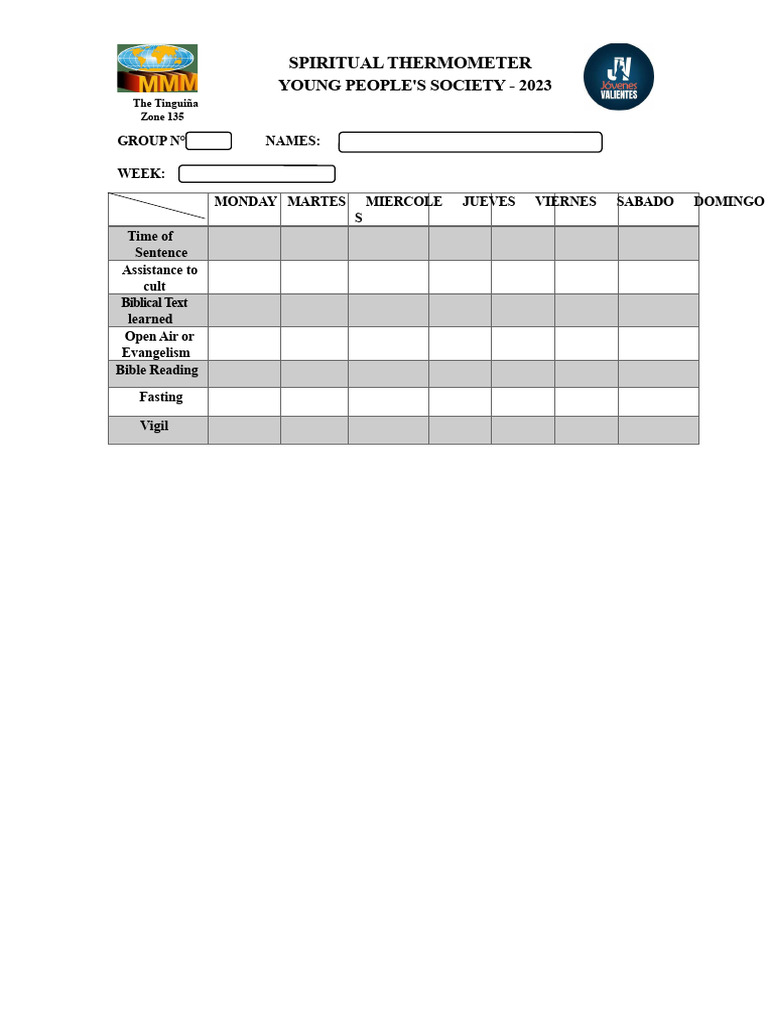 Spiritual Thermometer for Youth 2023 | PDF