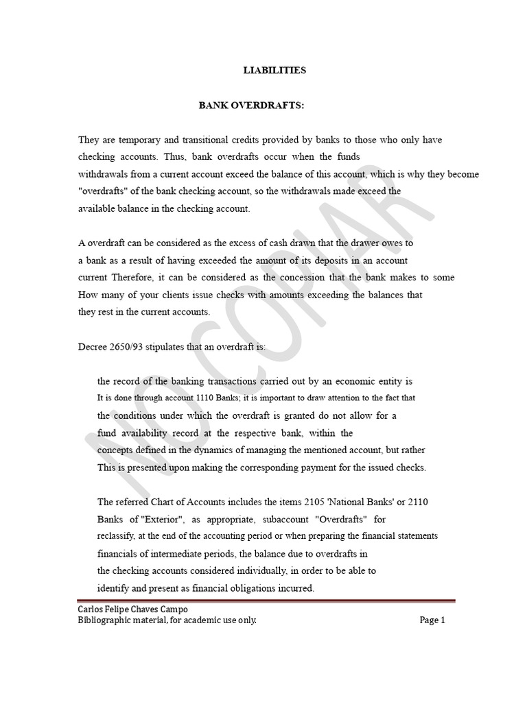 Bank Overdrafts | PDF | Overdraft | Banks